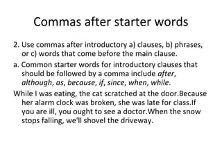 Comma rules | PPT