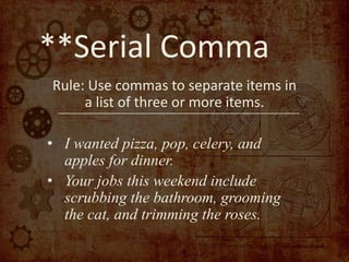Comma rules | PPTX