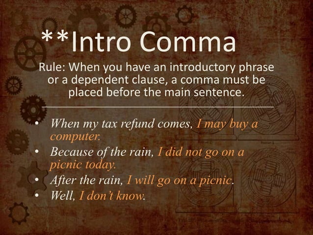Comma rules | PPT