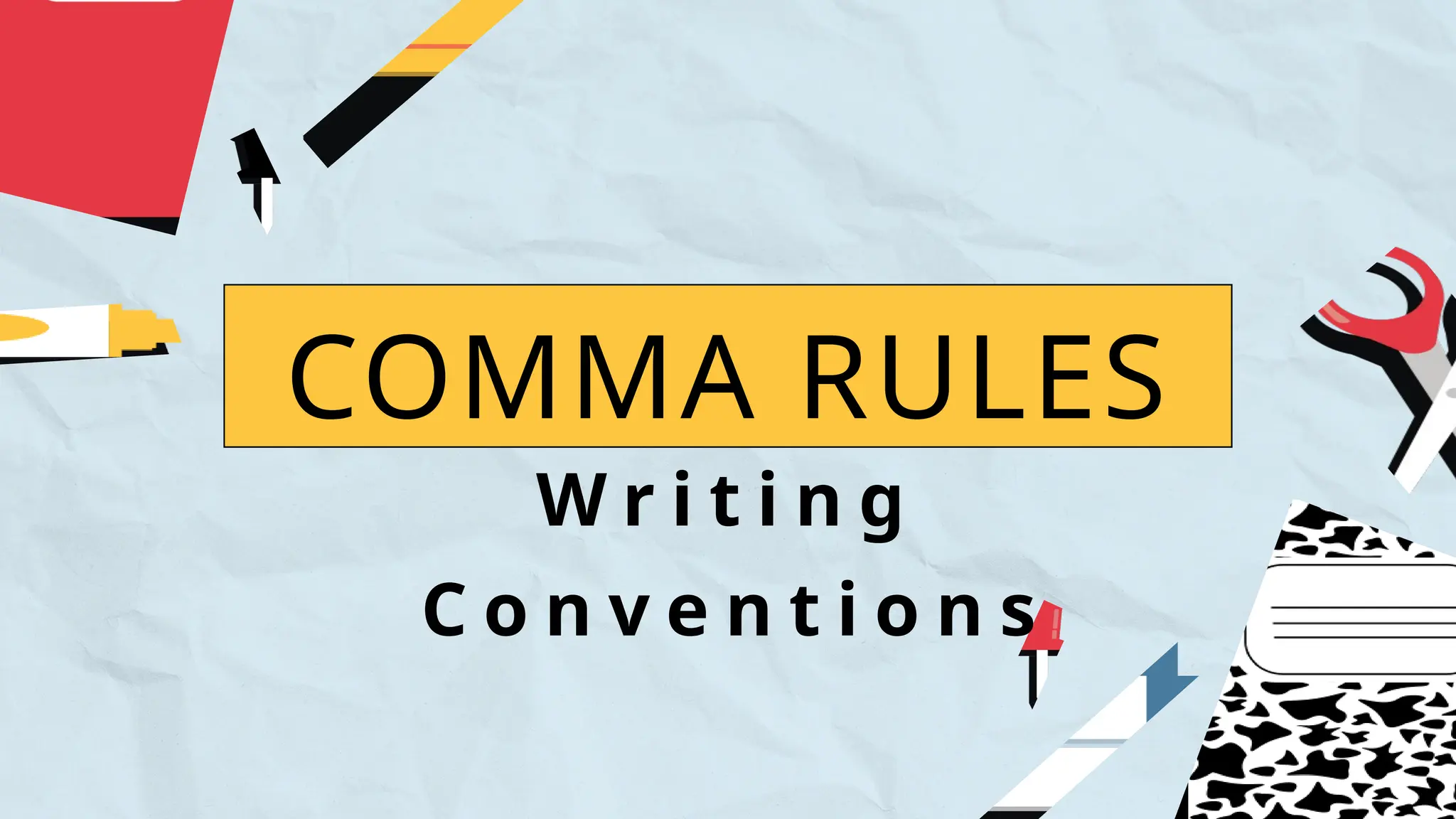 Comma Rules Information and Practice Education Presentation in Red and Blue Sketch Style.pptx