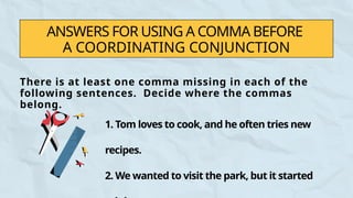 Comma Rules Information and Practice Education Presentation in Red and ...