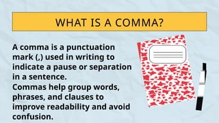 Comma Rules Information and Practice Education Presentation in Red and Blue Sketch Style.pptx