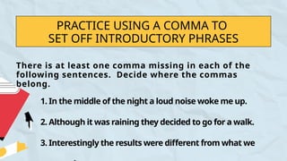 Comma Rules Information and Practice Education Presentation in Red and ...