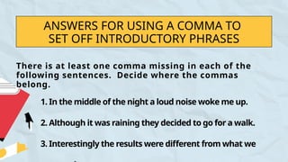 Comma Rules Information and Practice Education Presentation in Red and ...