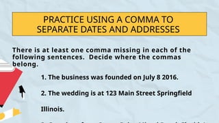 Comma Rules Information and Practice Education Presentation in Red and ...