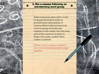 12 Comma Rules for the Comma Obsessed | PPT