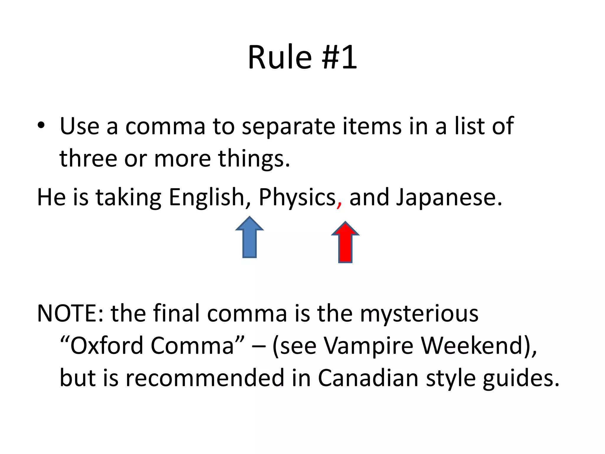 Commas | PPT