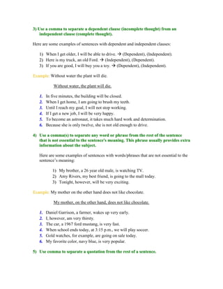 Commas - Answers | PDF