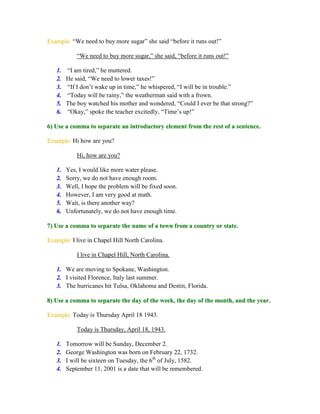 Commas - Answers | PDF