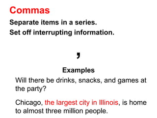 Basic Punctuation (Comma, Colon, Semi-colon) | PPT