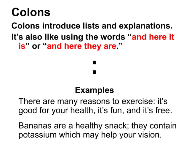 Basic Punctuation (Comma, Colon, Semi-colon) | PPT