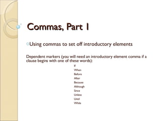 Commas, Part 1 Slidecast | PPT
