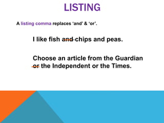 Commas when to use them | PPT