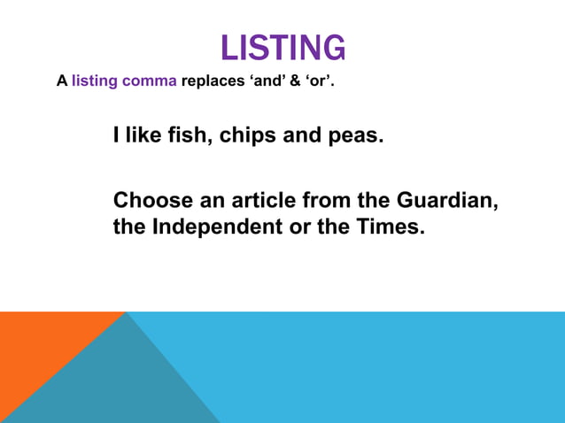 Commas when to use them | PPT