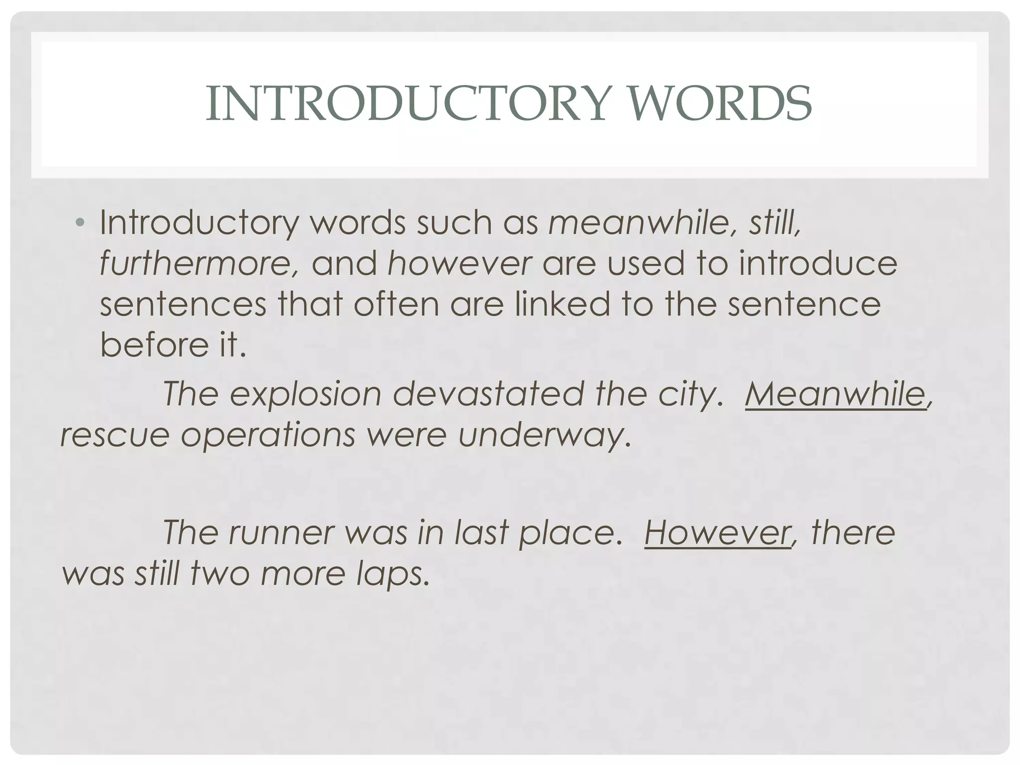 Commas after introductory material | PPTX