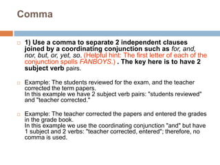 Commas and semicolons | PPTX