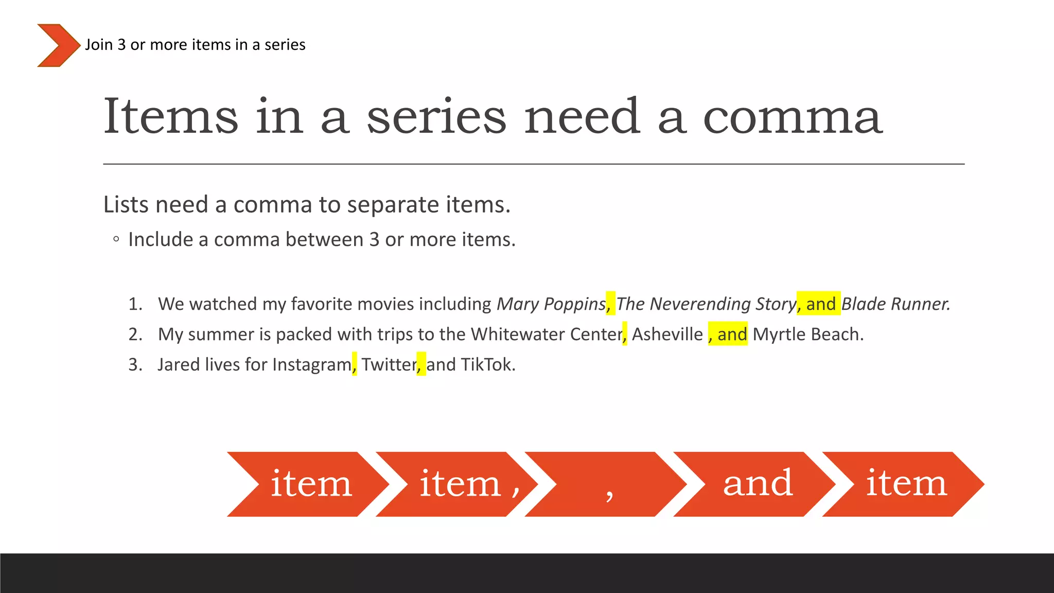 Commas before conjunctions | PPTX