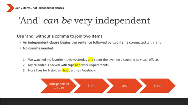 Commas before conjunctions | PPT