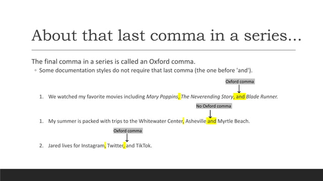 Commas before conjunctions | PPT