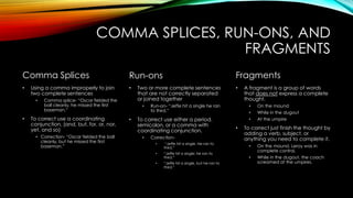 Commas, colons, and semi colons, splices | PPT