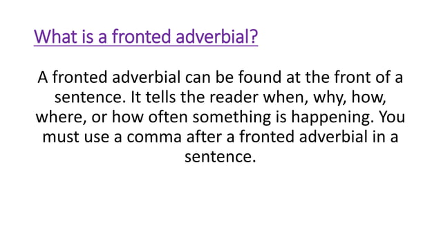 Commas for fronted adverbials | PPTX