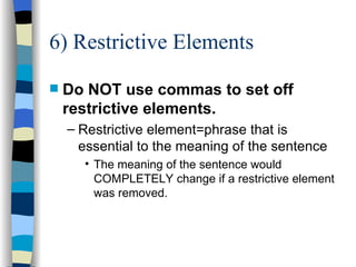 Commas notes2 powerpoint | PPT | Standardized Testing | Educational ...