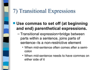 Commas notes2 powerpoint | PPT | Standardized Testing | Educational ...