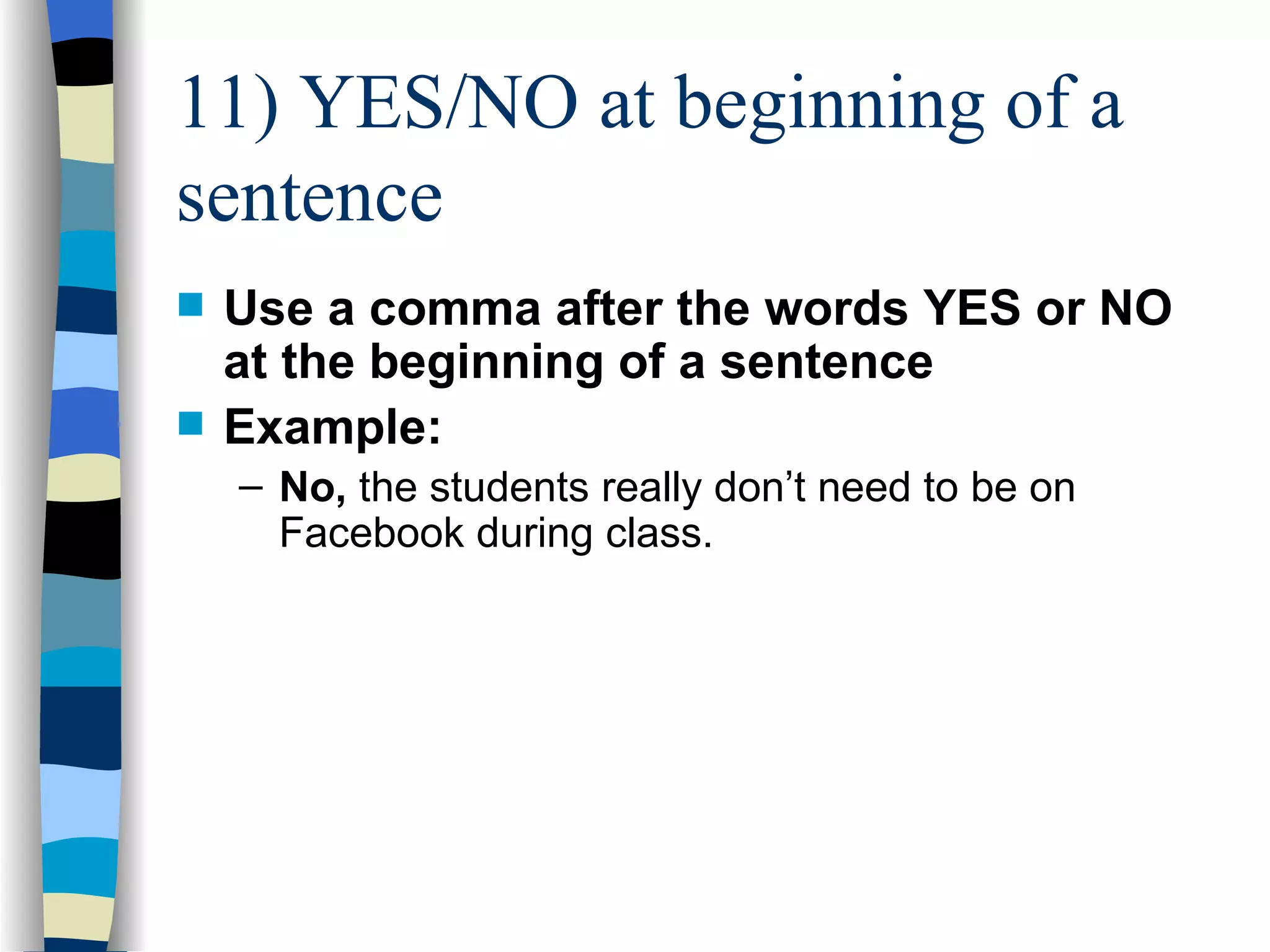 Commas notes 3 powerpoint | PPT