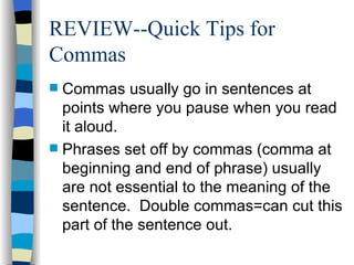 Commas notes 3 powerpoint | PPT