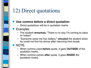 Commas notes 3 powerpoint | PPT