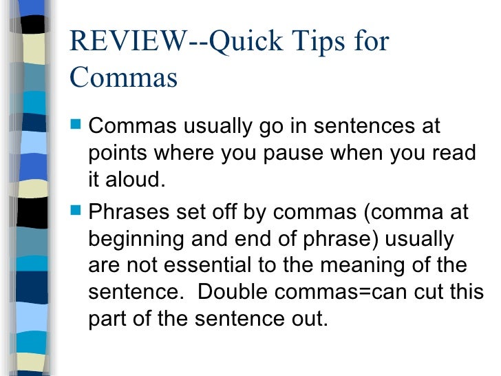 Commas notes 3 powerpoint Commas notes 3 powerpoint