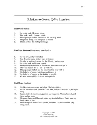 Comma splices | PDF