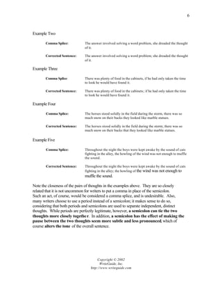 Comma splices | PDF