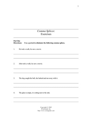 Comma splices | PDF