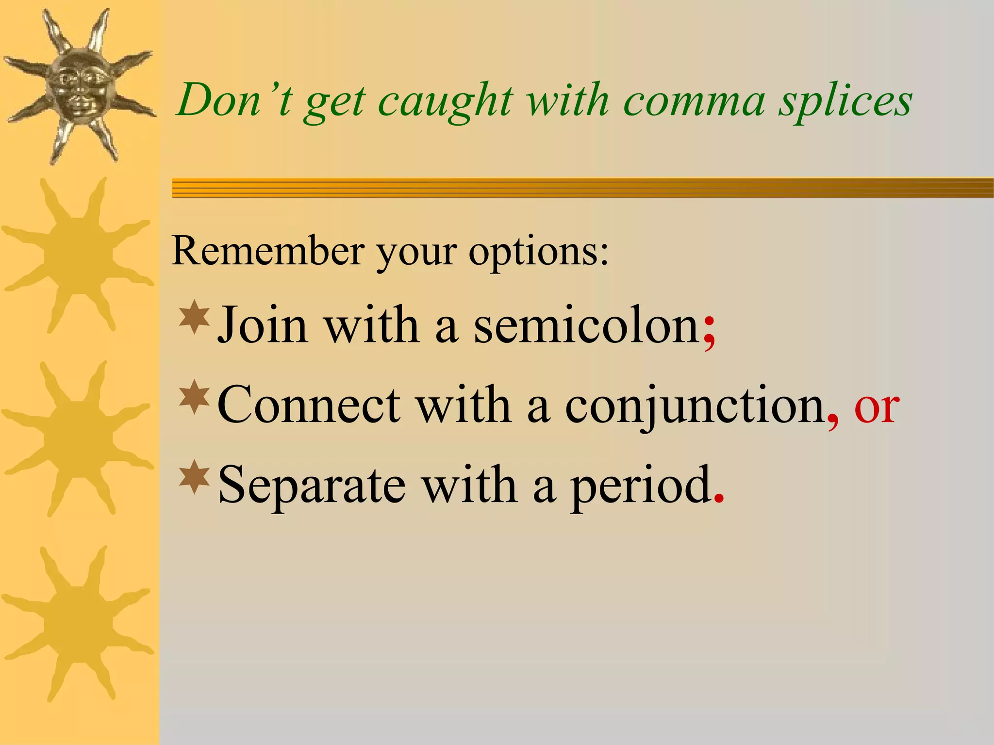 Comma Splices | PPT