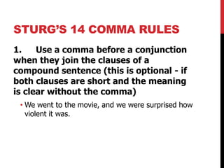 Commas, the little punctuation you can use correctly | PPTX