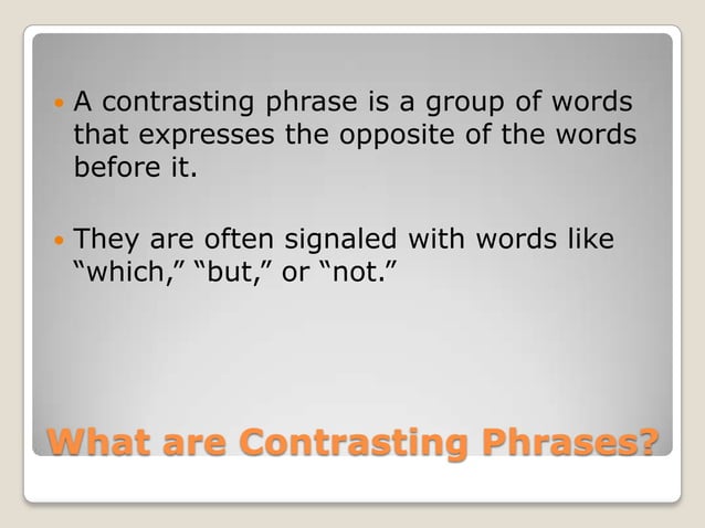Commas to set off contrasting phrases | PPT