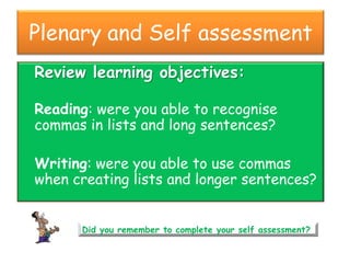 Reviewing Commas Lesson | PPTX
