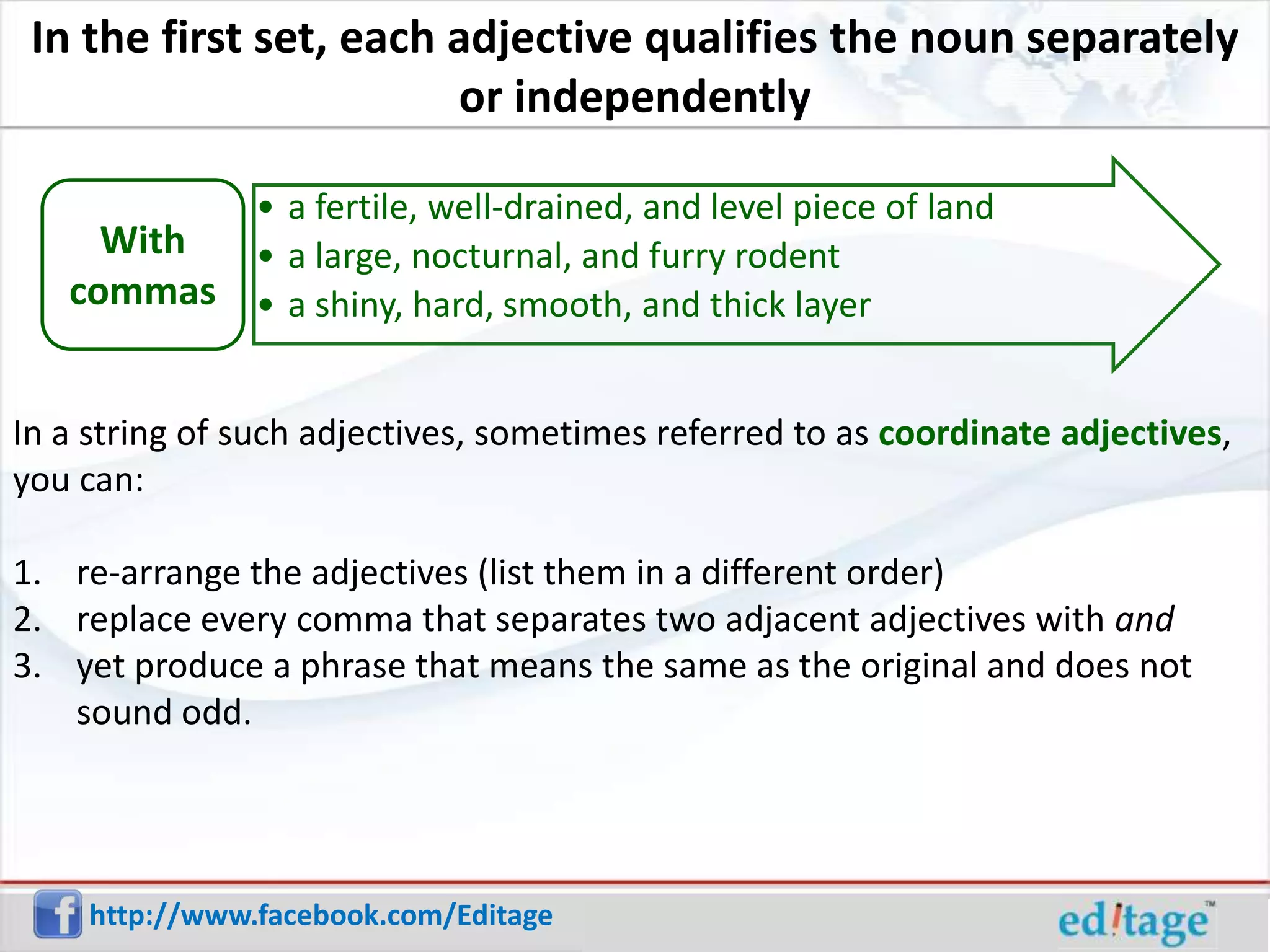 Comma to separate multiple adjectives | PPTX