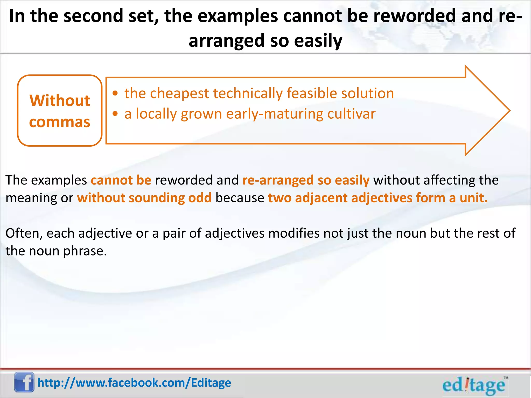 Comma to separate multiple adjectives | PPTX