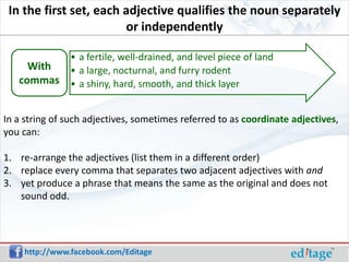 Comma to separate multiple adjectives | PPTX