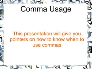 Comma usage (2) | PPT