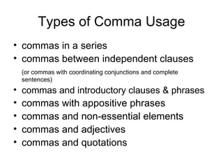 Comma usage final | PPT