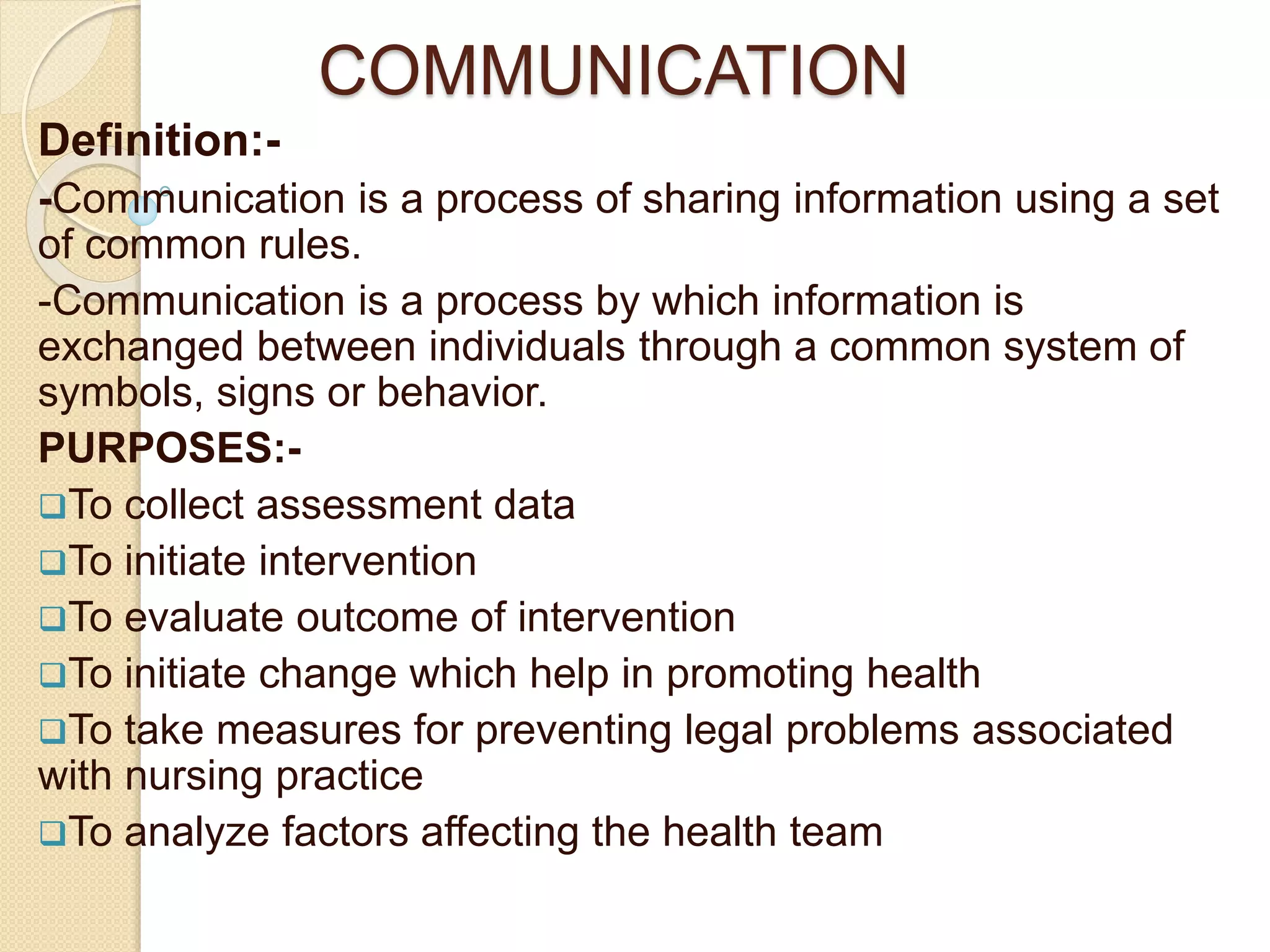 COMMUNICATION IN NURSING | PPTX
