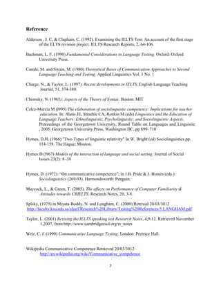 Communicative Competence and Language Testing | DOCX | Standardized ...