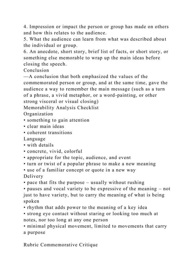 Commemorative Speech CritiqueSPCH 219 Mod 5 Commemorative Speech.docx