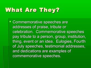 Commemorative speech stuff | PPT