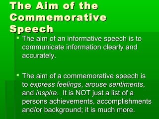 Commemorative speech stuff | PPT