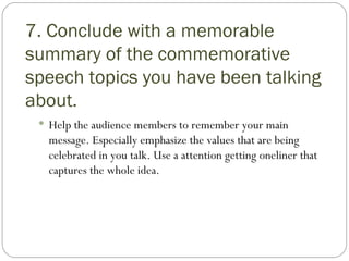 Commemorative Speech Template | PPT