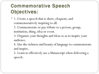 Commemorative Speech Template | PPT
